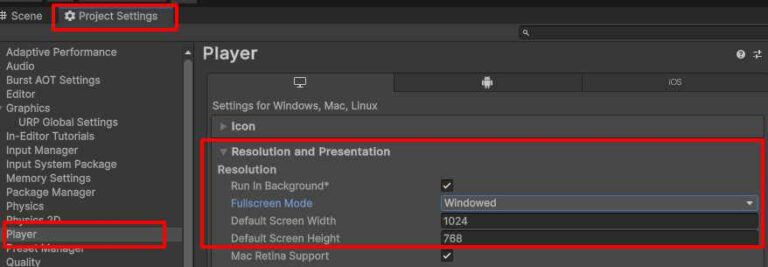 Unity画面サイズ変更できない問題の解決方法